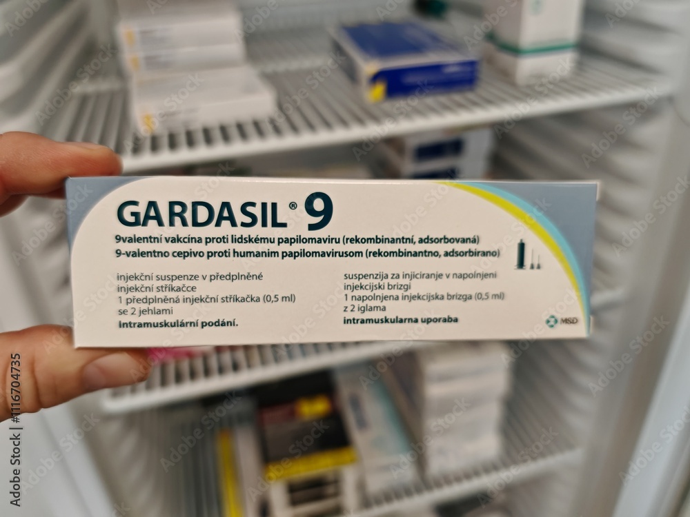 Prague, Czech Republic -December 5 2024: GARDASIL box of vaccine with ...