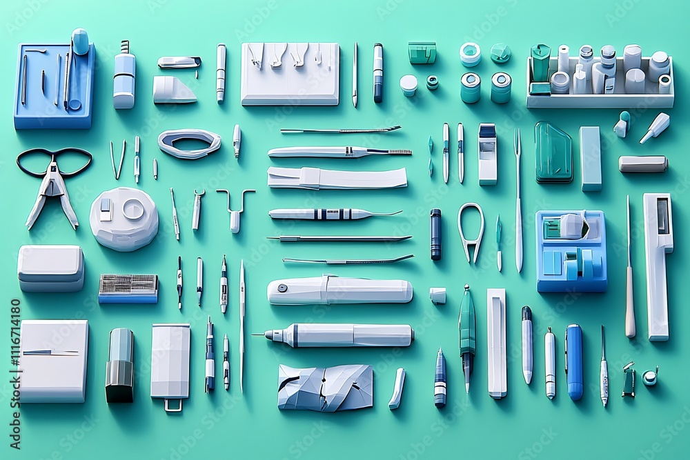Forensic pathology low poly pathology tools visual showing tools used ...