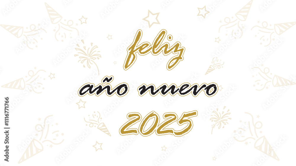 feliz año nuevo 2025 means happy new year 2025 in spanish suit for ...
