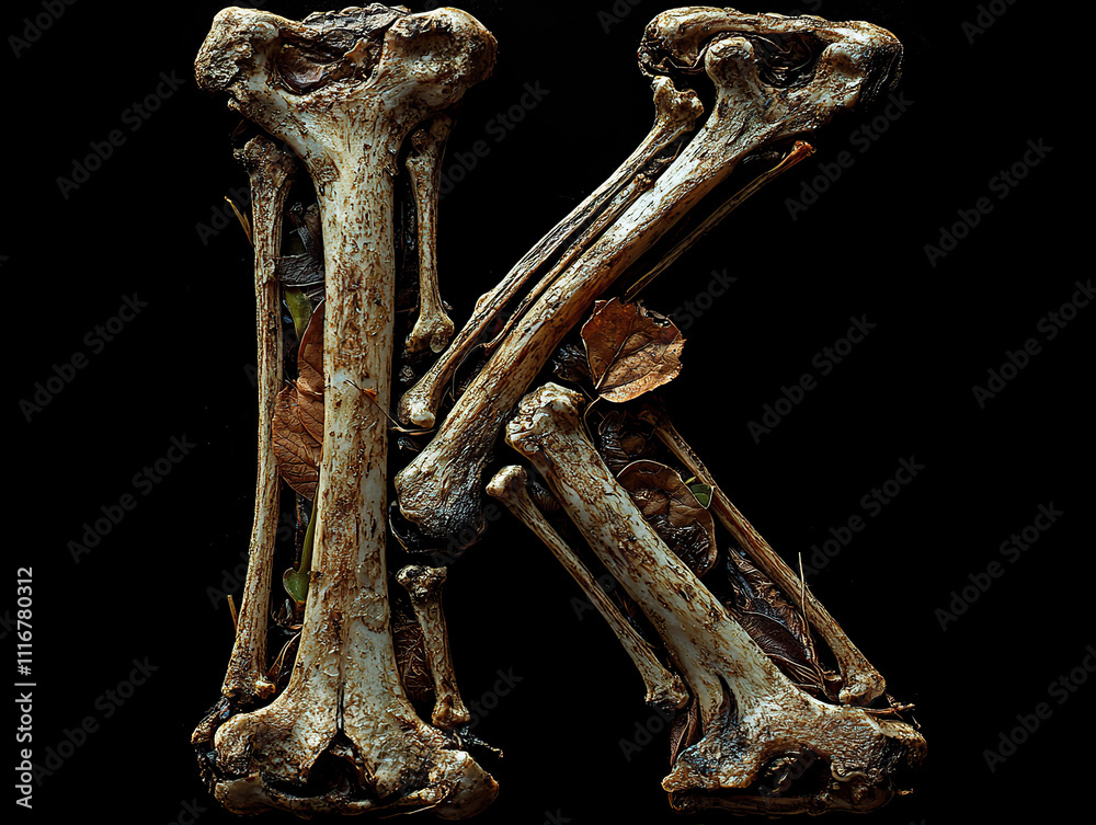 alphabet, bones, letters, skeleton, spooky, eerie, creepy, horror ...