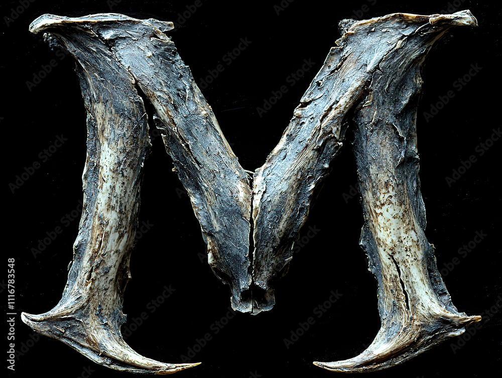 Illustration Stock alphabet, bones, letters, skeleton, spooky, eerie ...