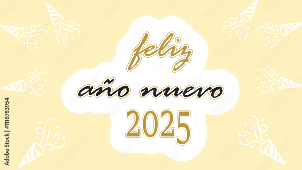feliz año nuevo 2025 means happy new year 2025 in spanish suit for ...