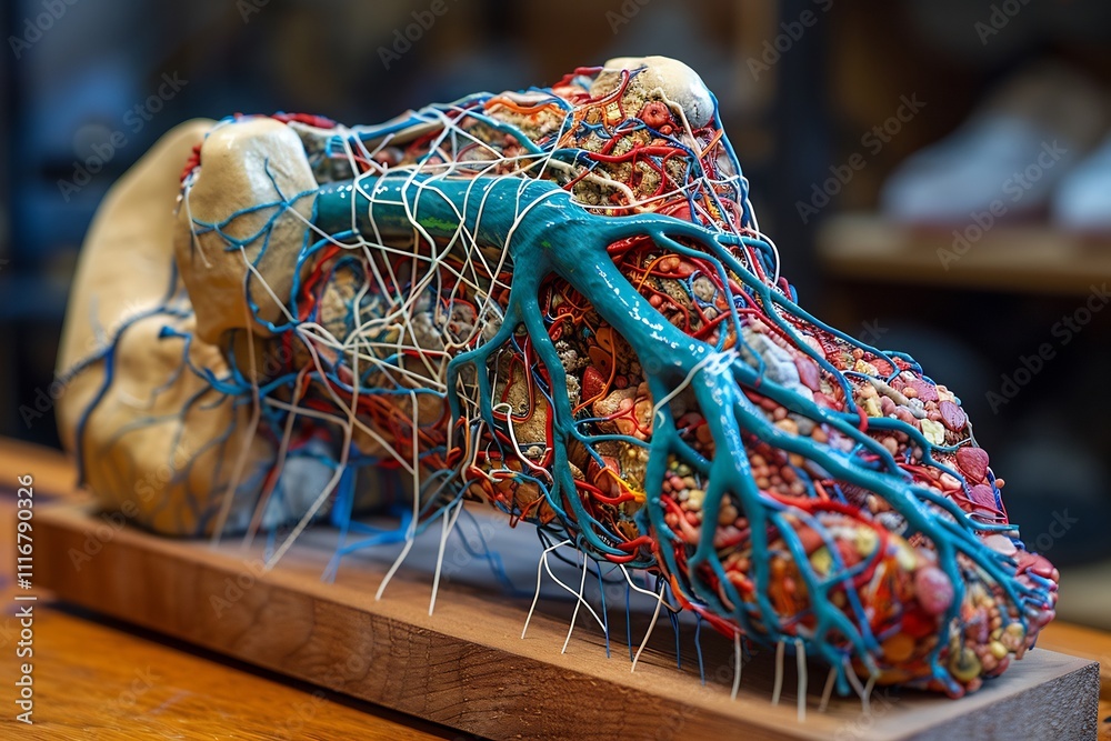 Ilustración de Stock Sports medicine 3D skeletal model showing ...