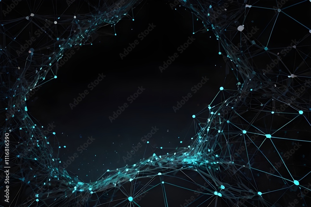 Network connection concept black background vector illustration ...