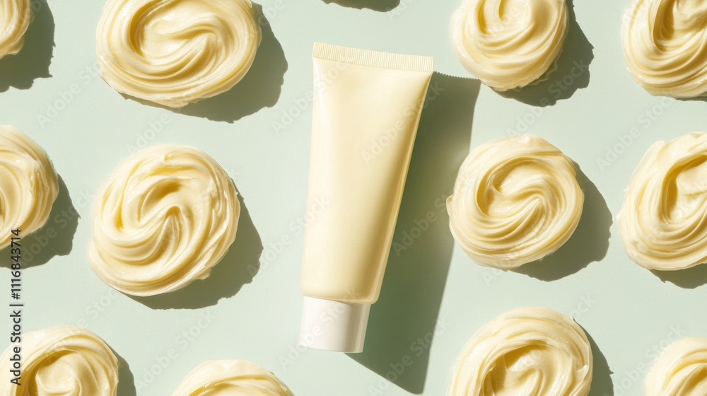 Applying luxurious body cream spa setting product photography calm ...