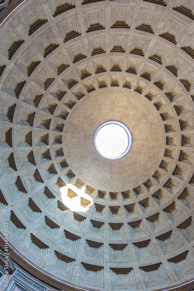 The Pantheon, a building completed by the emperor Hadrian in 126 AD. It ...