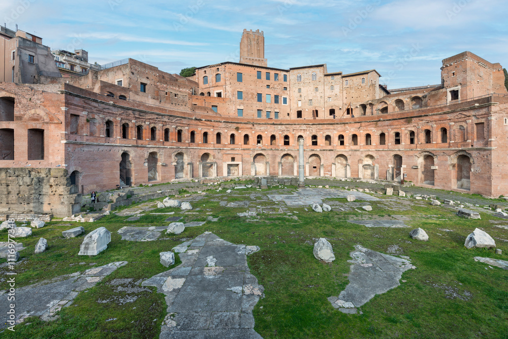 Trajan's Market, a complex of ruins at Via dei Fori Imperiali, example ...