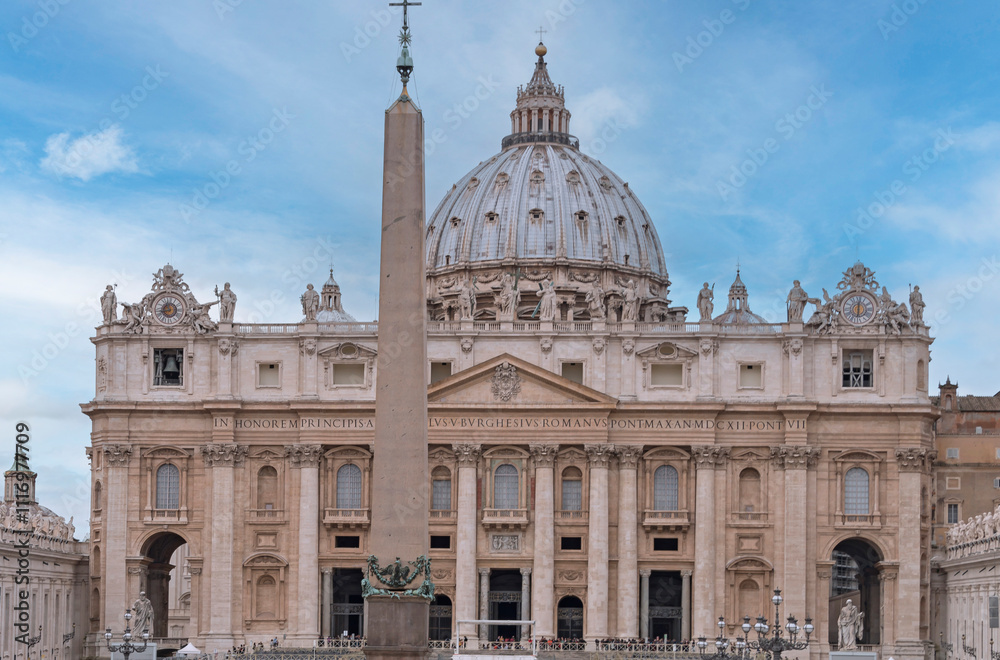 The Papal Basilica of St. Peter, a late Renaissance church. Designed by ...
