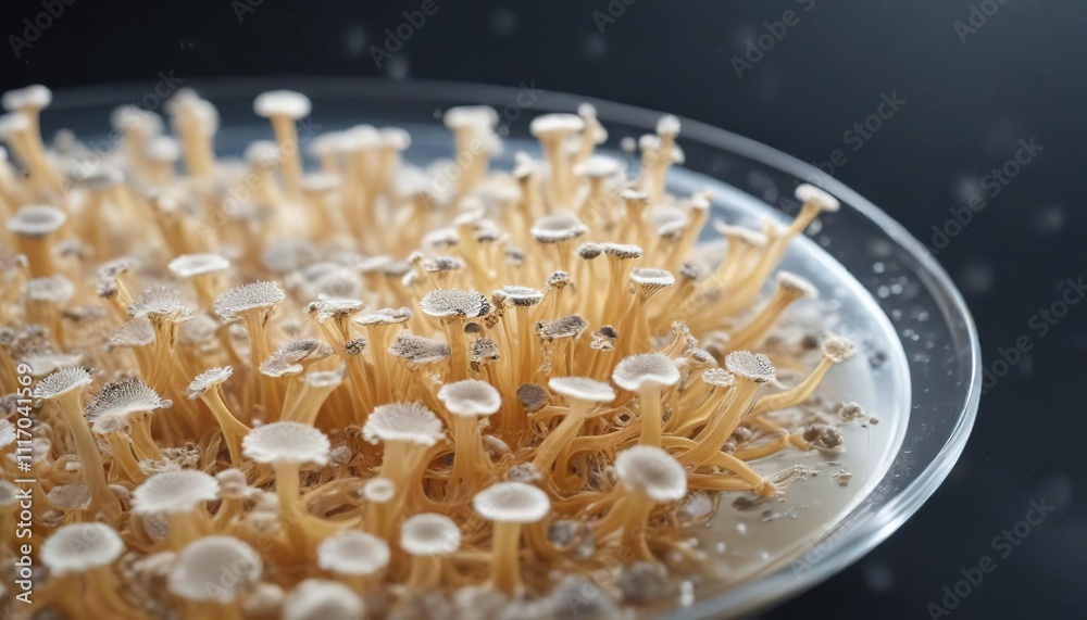 Airborne spores of Mucor fungus on agar plate , fungus, agar ...