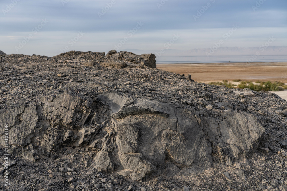 Obsidian Butte on the south shore of the Salton Sea. Calipatria ...