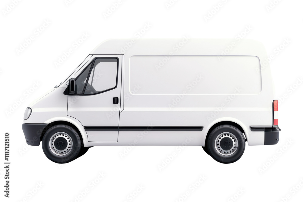White delivery van side view on a transparent background Stock Photo ...