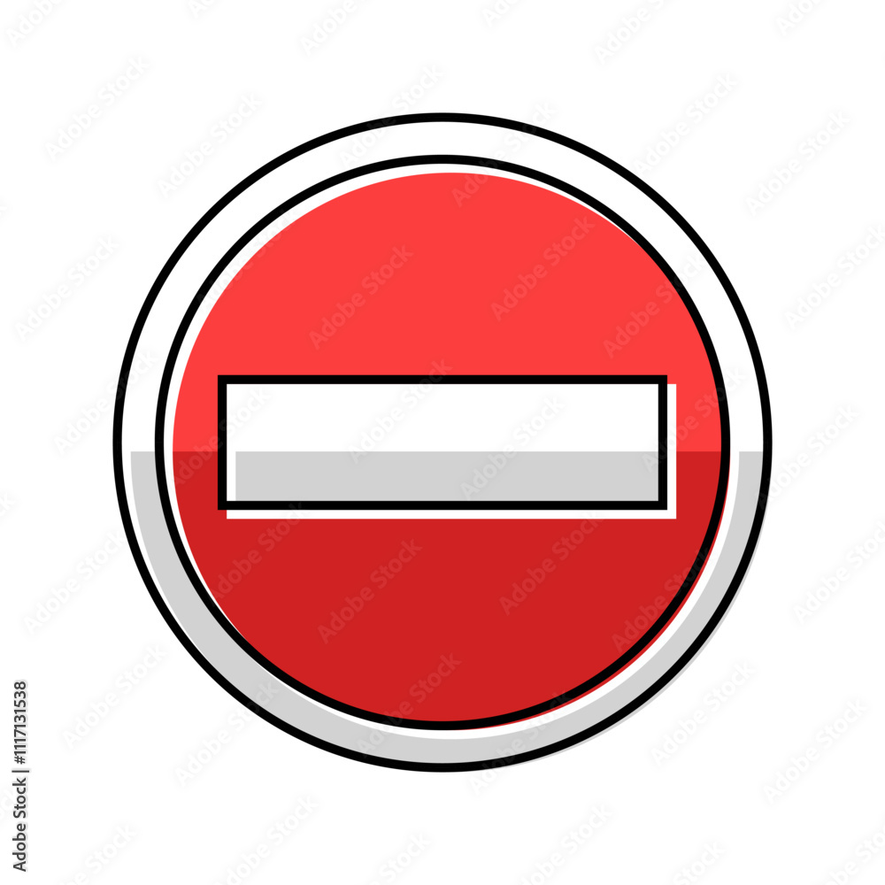 no entry color icon vector. no entry sign. isolated symbol illustration ...