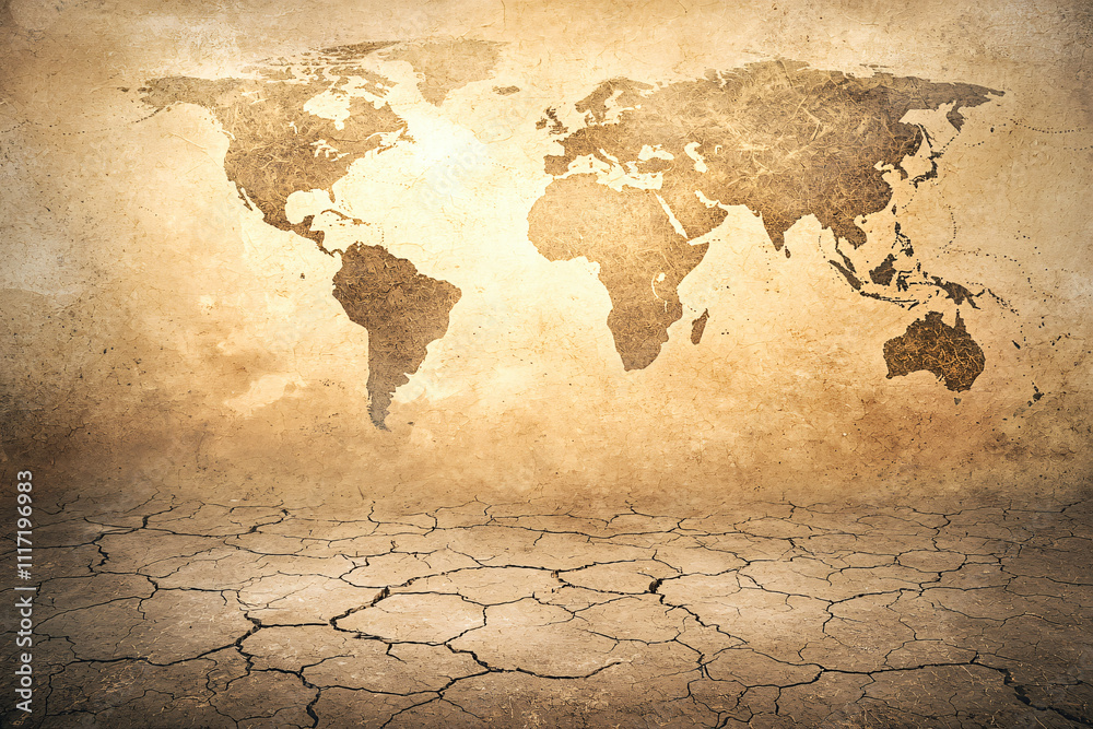 Global map on barren soil highlighting famine risk areas and the impact ...