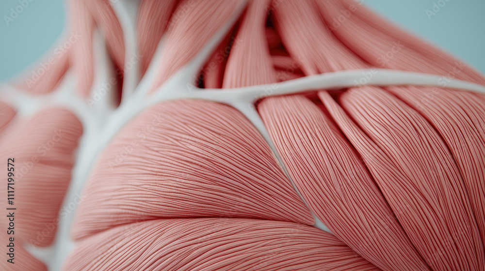 Ilustración de Stock Detailed view of human muscular structure ...