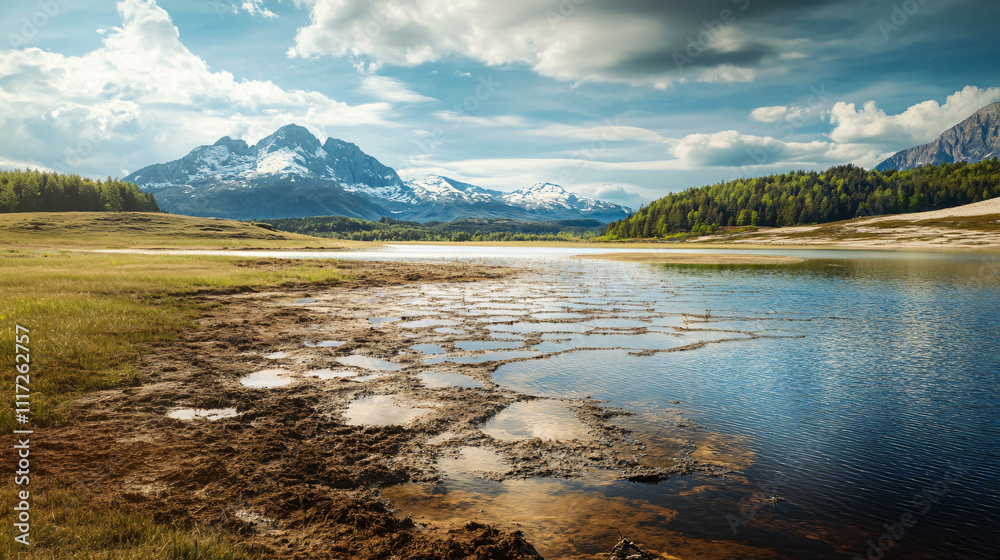 An image showing the impact of climate change on freshwater lakes with ...