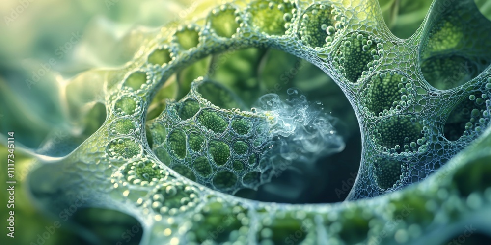 Microscopic Leaf Structure Stomatal Pore Water Vapor Cellular Detail ...