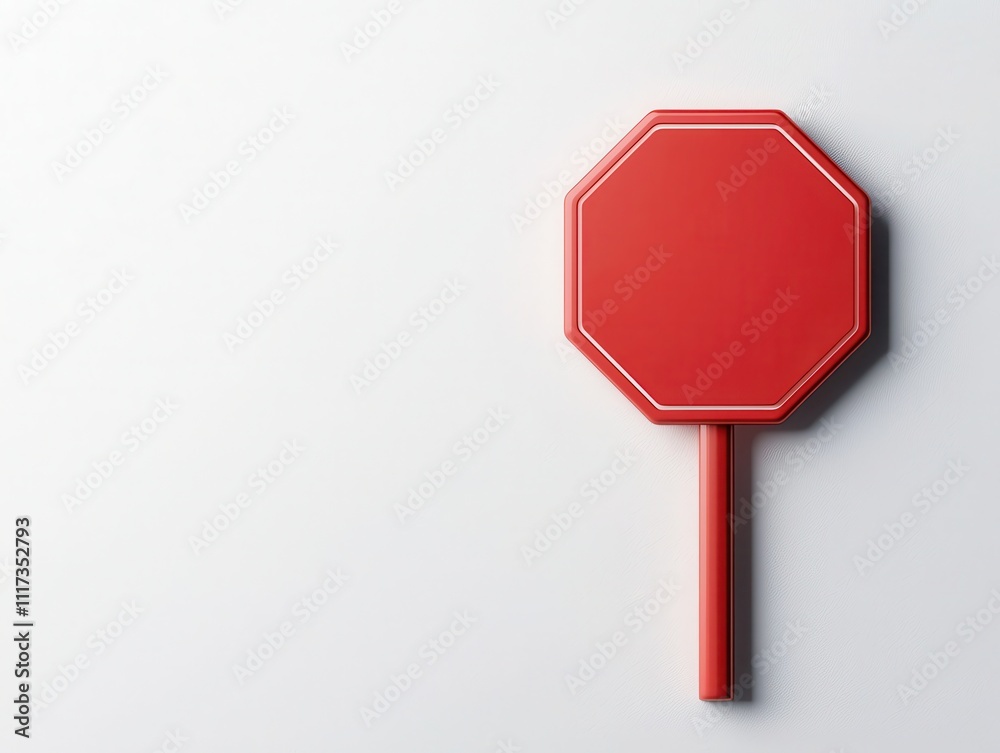 Floating red stop sign icon clean white background graphic design ...
