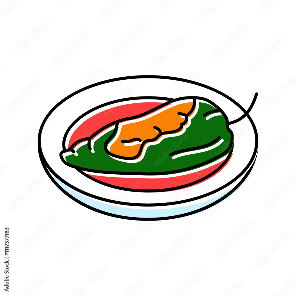 Vector de Stock chiles rellenos mexican cuisine color icon vector ...