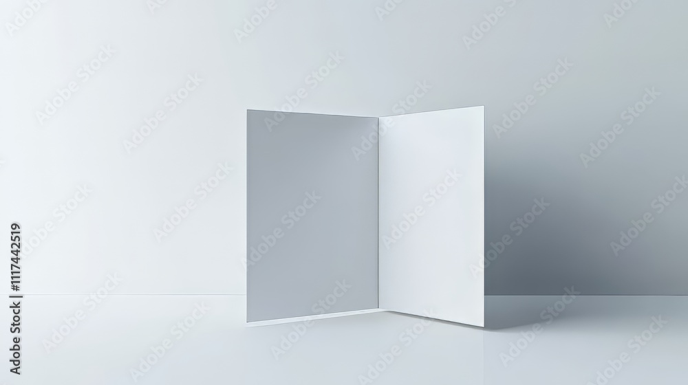 Empty horizontal bi-fold a4-sized brochure template in white color ...