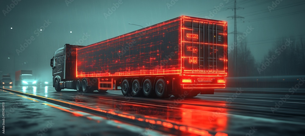 Ilustração Futuristic logistics supply chain management enhanced by AI ...
