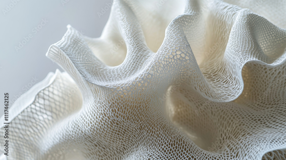 Low poly model layered fabric technology. White wire mesh futuristic ...