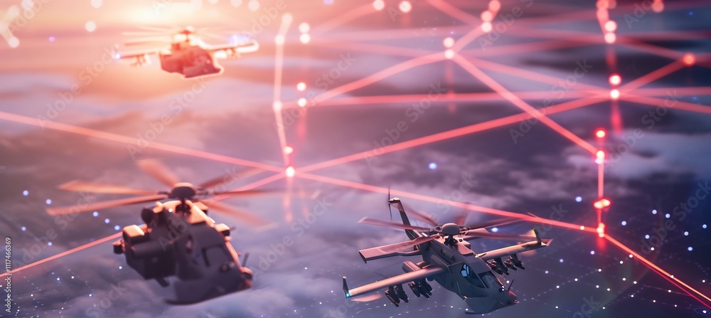 Futuristic smart defense systems powered AI where artificial ...