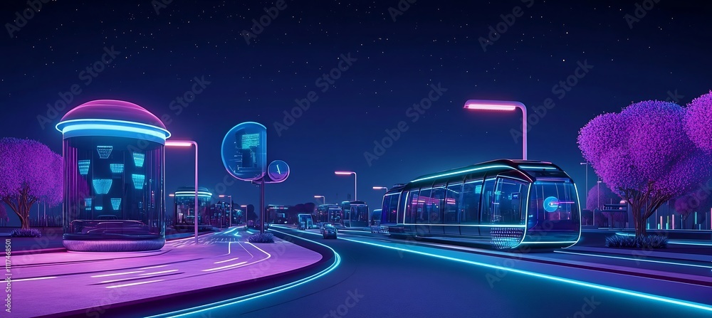 Futuristic smart transportation systems powered AI where artificial ...