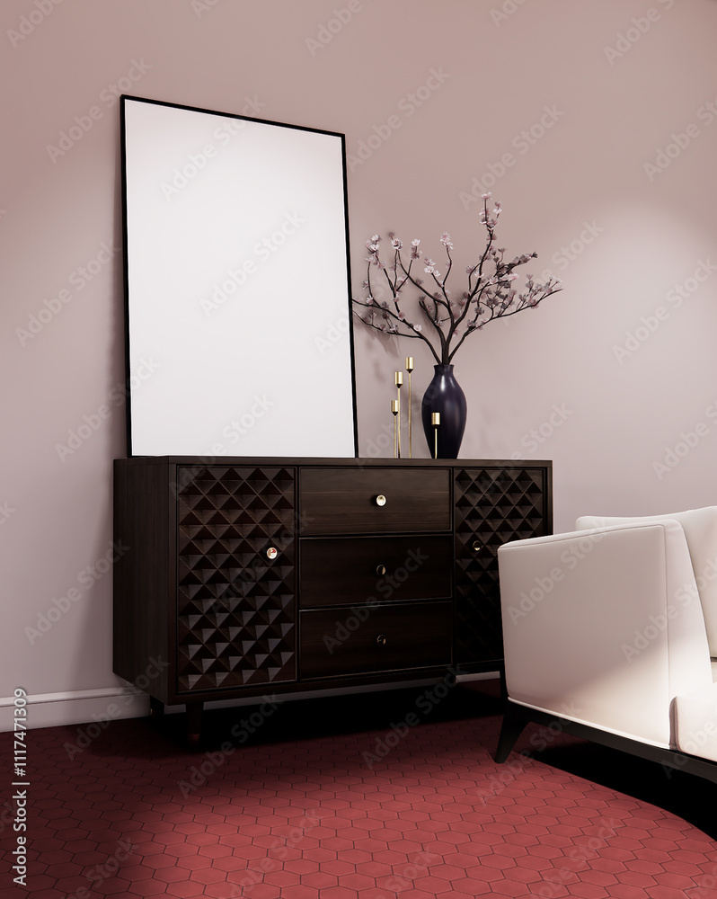 ISO A0 paper size painting Frame, Asian style living room, interior ...