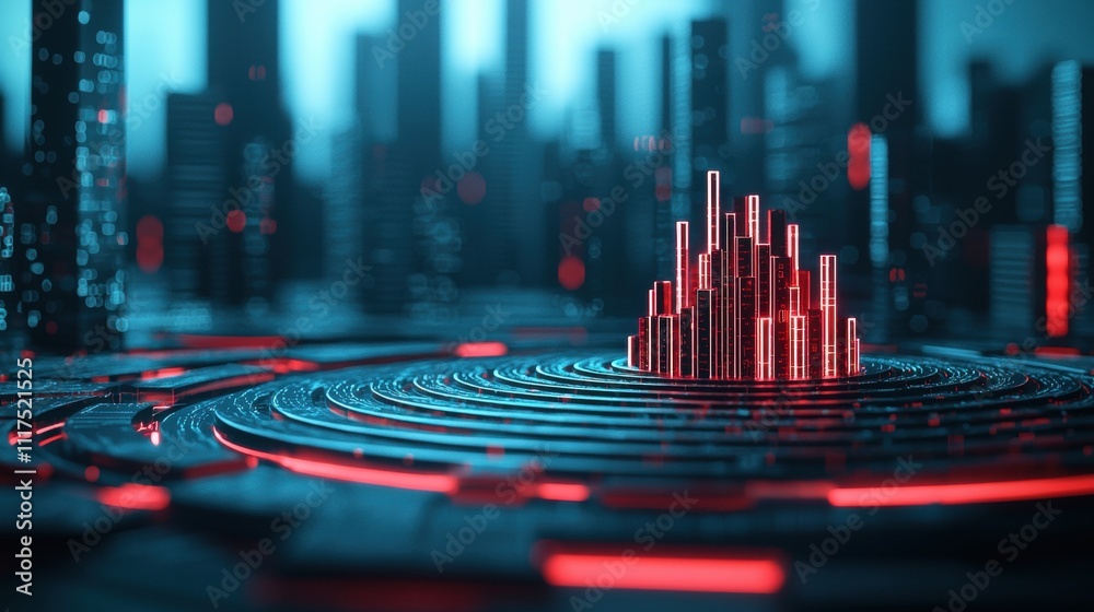 A layered security system depicted as concentric circles of digital ...