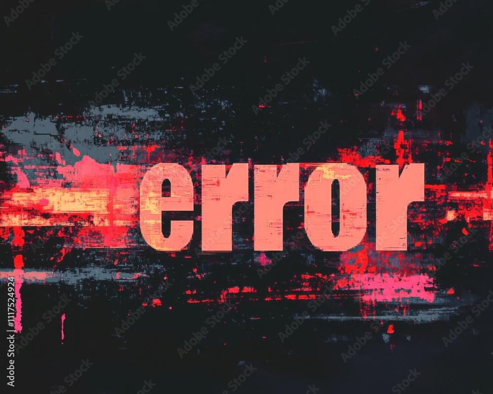 Glitch art featuring digital distortion with the prominent text "Error ...