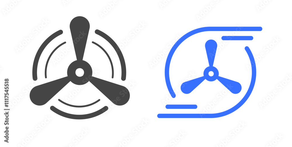 Propeller fun icon logo silhouette simple vector graphic illustration ...
