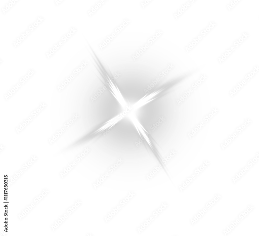 White lens shine spark, star sunlight vector, sparkle effect, stadium ...