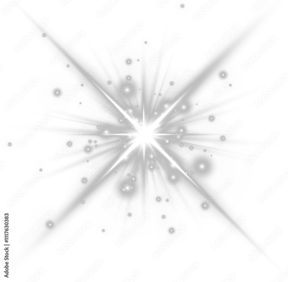 White lens shine spark, star sunlight vector, sparkle effect, stadium ...