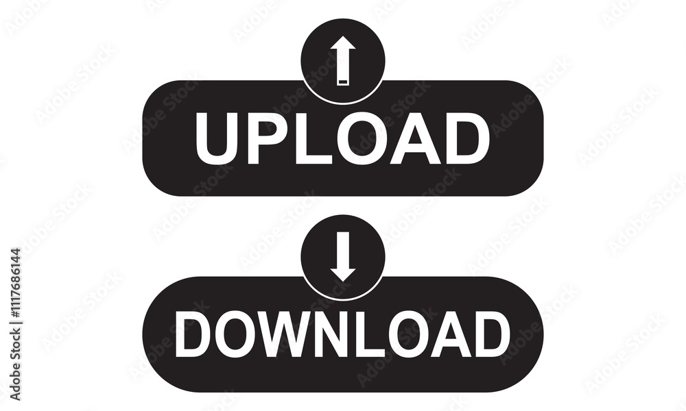 Download and upload button. Modern buttons for app, website, ui ...