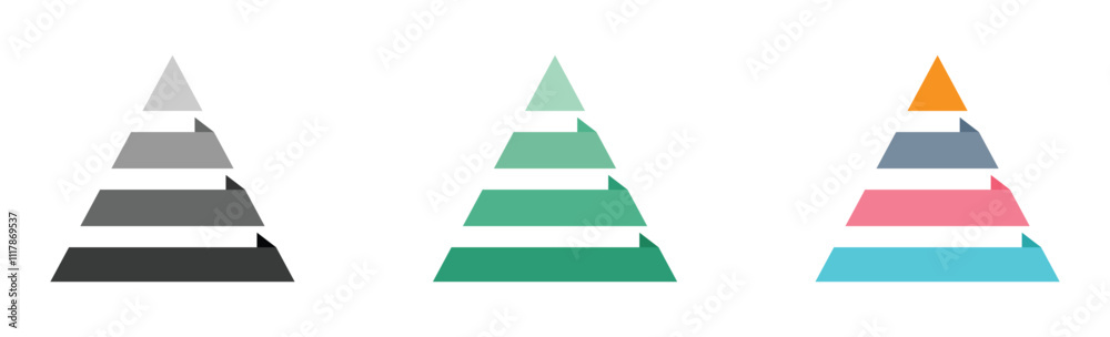 4 tier pyramid vector infographic design Stock Vector | Adobe Stock