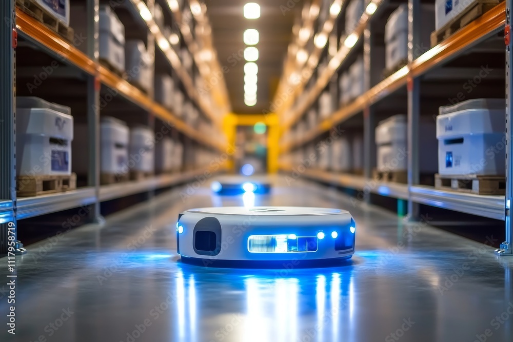 Advanced collaboration of smart warehouse robots in high tech automated ...