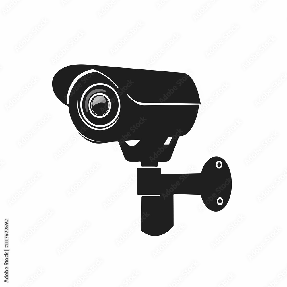 Silhouette security camera icon for surveillance systems usage. Vector ...