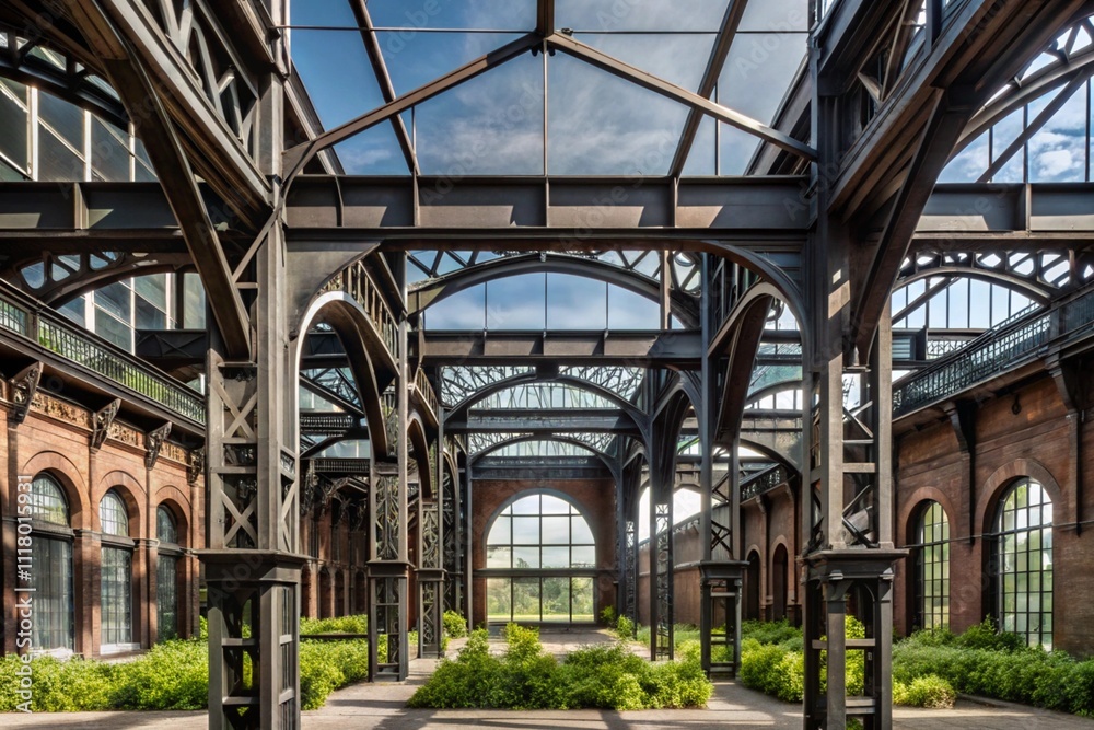 An old factory repurposed with gothic architectural details, combining ...
