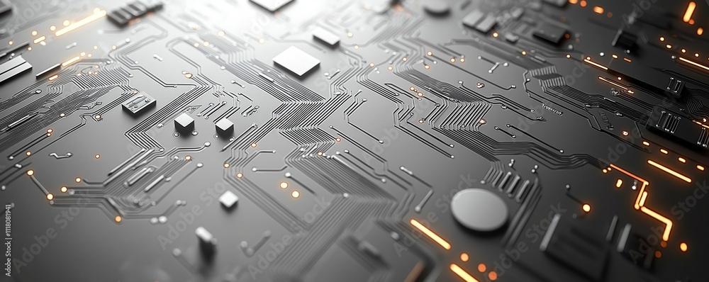 Abstract tech wallpaper shows circuit board pattern. Minimalist design ...