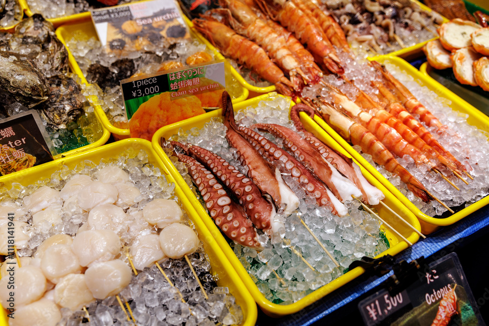 Explore the captivating Fresh Seafood Display showcased at the vibrant ...