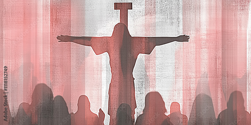 Stock-Illustration „Minimalistic watercolor painting of Jesus Christ on ...