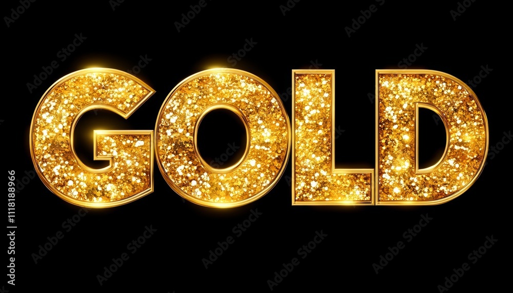 Gold Glittering Text Effect On Black Background, Editable Shiny Font ...