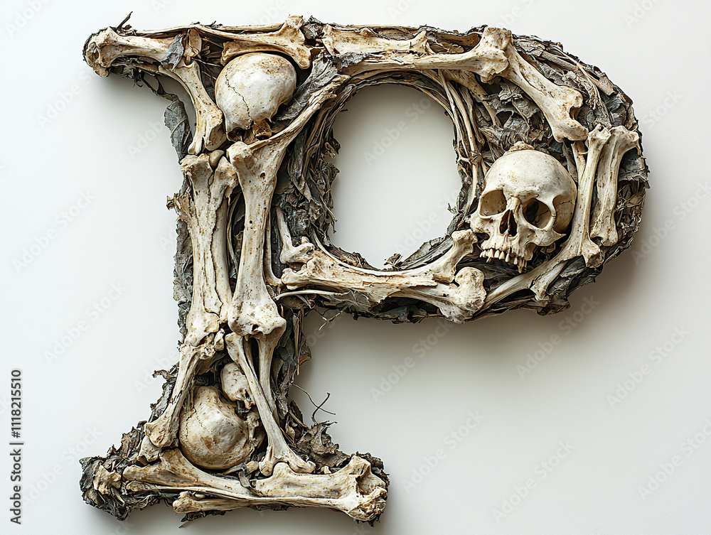 alphabet, bones, letters, skeleton, spooky, eerie, creepy, horror ...