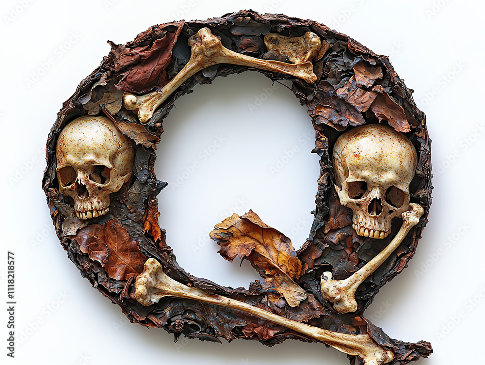 alphabet, bones, letters, skeleton, spooky, eerie, creepy, horror ...