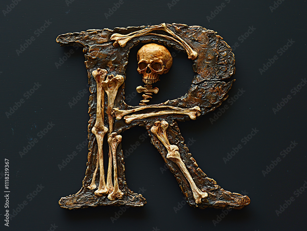 alphabet, bones, letters, skeleton, spooky, eerie, creepy, horror ...