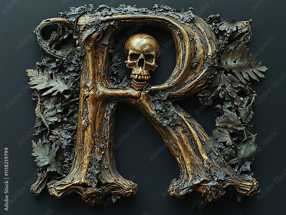 alphabet, bones, letters, skeleton, spooky, eerie, creepy, horror ...