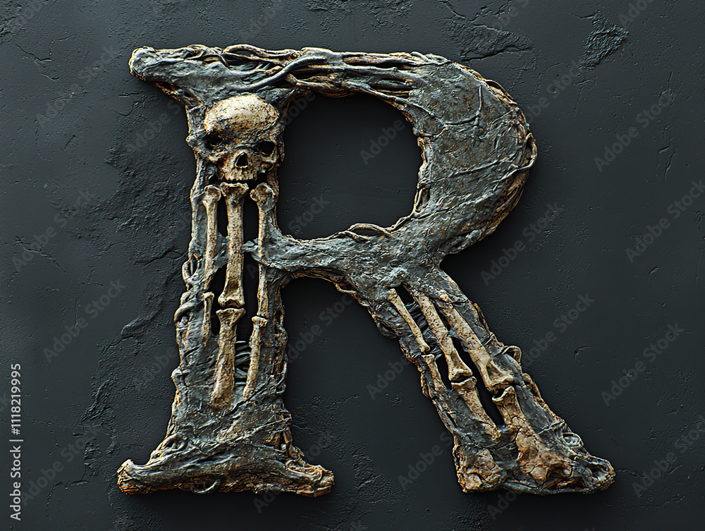alphabet, bones, letters, skeleton, spooky, eerie, creepy, horror ...