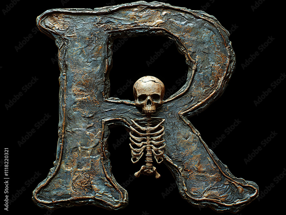 alphabet, bones, letters, skeleton, spooky, eerie, creepy, horror ...