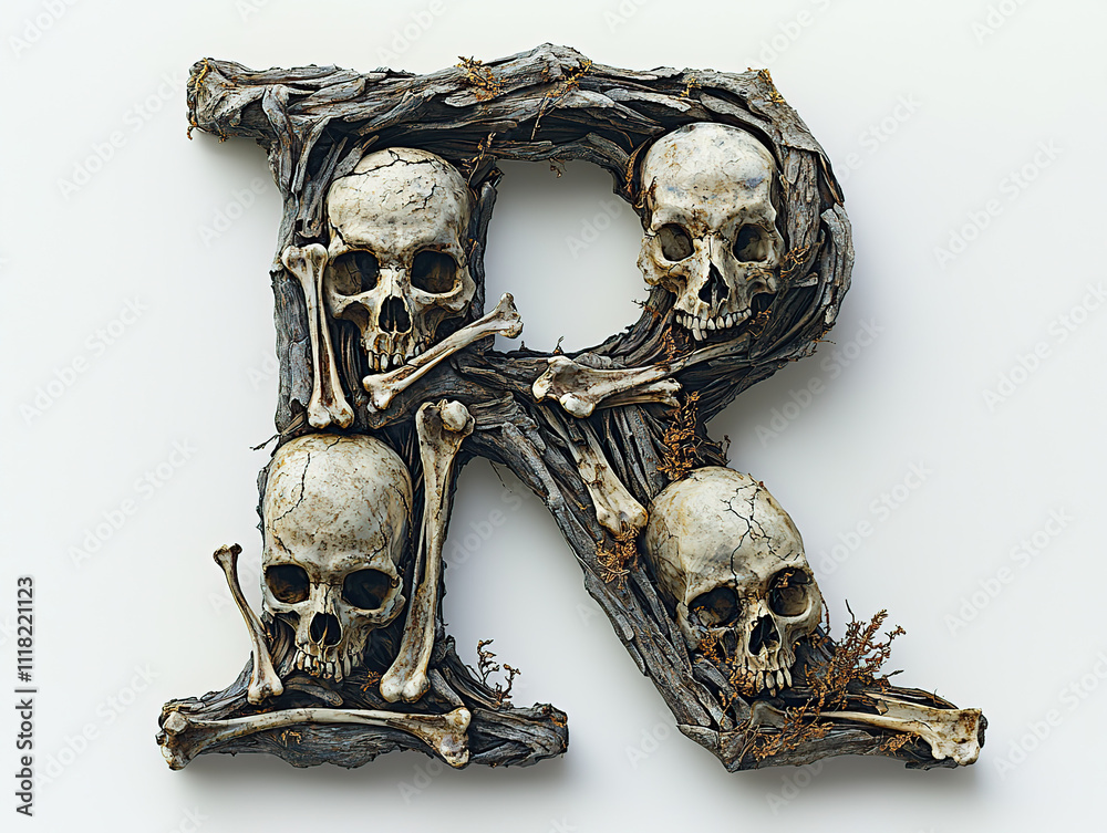 alphabet, bones, letters, skeleton, spooky, eerie, creepy, horror ...