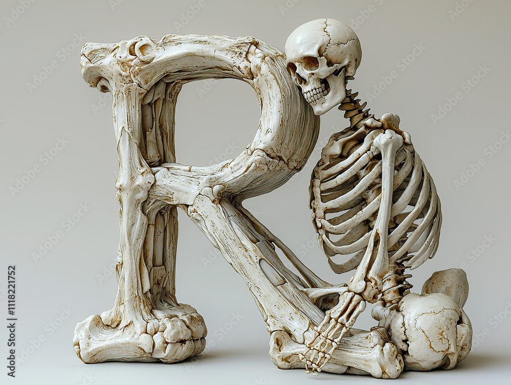 alphabet, bones, letters, skeleton, spooky, eerie, creepy, horror ...